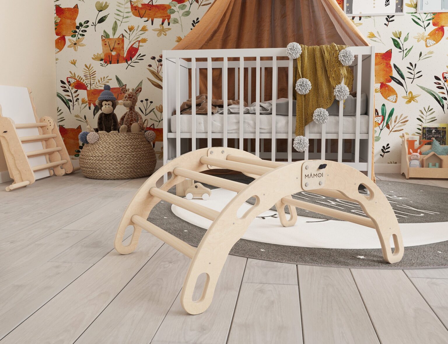MAMOI® Klettergerüst indoor, Kletterdreieck aus holz, Baby kinder ...