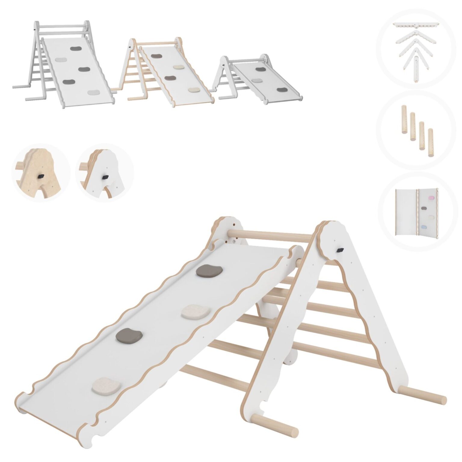 MAMOI® Climbing wall for kids, Wooden frame for toddlers, Play ...